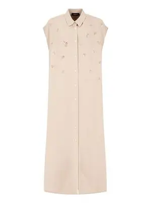 Fabiana Filippi Embellished Shirt Dress - Nude