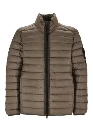 Stone Island Zip Up High Neck Padded Jacket - Walnut Brown