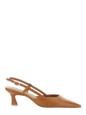 STUART WEITZMAN Pointed Toe High Heel Slingback Sandals - Brown