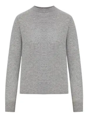 Max Mara Max Mara Studio Folk Crewneck Knitted Jumper Heather Grey