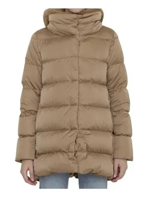 Herno Hooded Quilted Down Coat - Brown