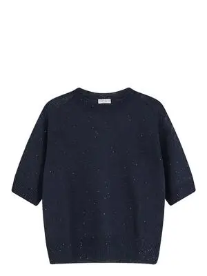 Brunello Cucinelli Sequined Short-sleeve Jumper - Black