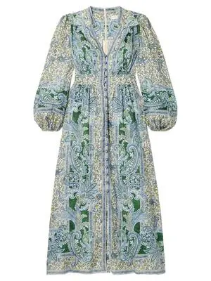 Zimmermann Ottie V-neck Maxi Dress - Gray