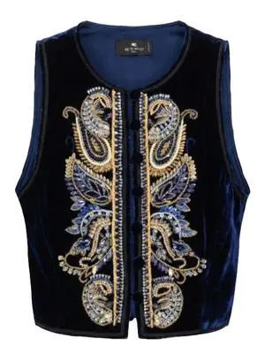 ETRO Etro Embellished Velvet Vest