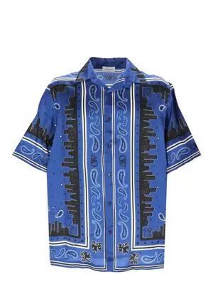 OFF-WHITE Off-White Bandana-Printed Straight Hem Shirt