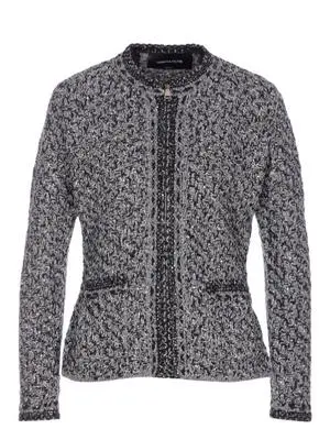 Fabiana Filippi Textured Sequin Zip Jacket - Gray
