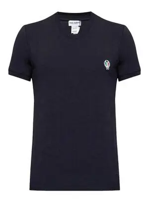 Dolce & Gabbana Dolce Gabbana Logo Embroidered T-shirt - Black