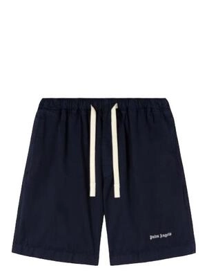 Palm Angels Logo Embroidered Drawstring Bermuda Shorts - Black