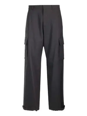 Off-White Wide Leg Cargo Trousers - Black