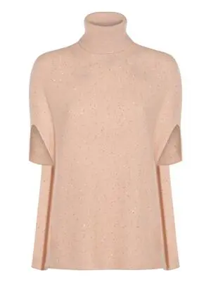 FABIANA FILIPPI Fabiana Filippi Short-Sleeved High-Neck Sweater With Sequins