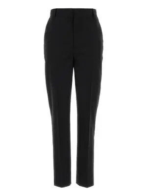 Moschino Pure Virgin Wool Tailored Trousers With Central Ironed Pleats - Black