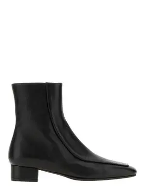 HERBERTH LEVINE Leather Shadow Ban Ankle Boots - Black