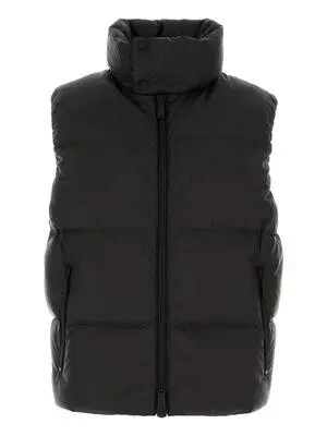 Dsquared2 Quilted Sleeveless Down Jacket With Raised Motif - Black