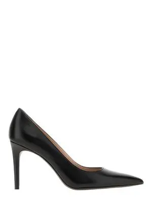 STUART WEITZMAN Leather Pointed Toe Pumps - Black