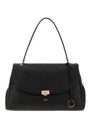 FERRAGAMO Leather Shopping Bag - Black