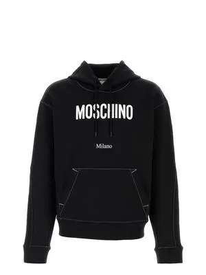 Moschino Cotton Logo Hoodie - Black