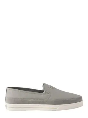Prada Cotton Canvas Slip-on Sneakers - Cloud Gray