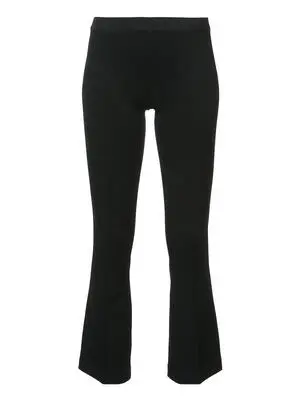 Helmut Lang Cropped Flared Ribbed Leggings - Black