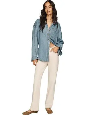 Anthropologie Agolde Lana Mid-rise Slim Straight-leg Jeans - Arena