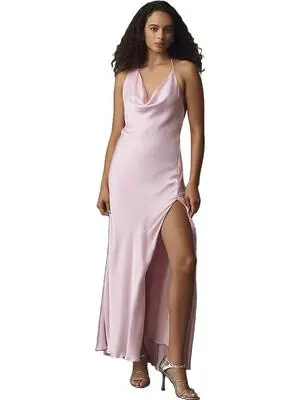 Bardot Anastasia Satin Halter Dress - Pink