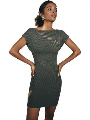 Anthropologie Ribbed Mini Sweater Dress - Thyme
