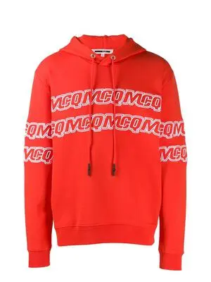 Alexander McQueen Embroidered Logo Hoodie - Red
