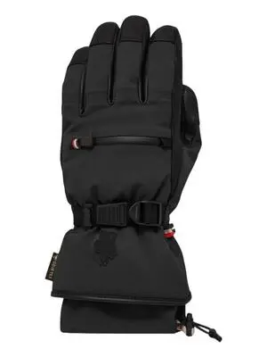 Moncler Logo Patch Panelled Gloves - Black