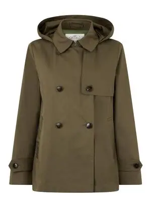 Herno Herno Hooded Short Trench Coat Brown