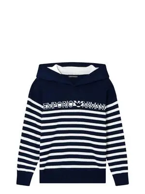 EMPORIO ARMANI Emporio Armani Striped Hooded Top