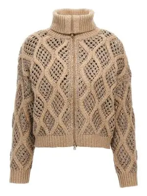 BRUNELLO CUCINELLI Brunello Cucinelli Knit Zip-Up Sweater With Fine Rib Trimming
