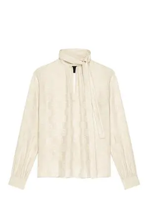 Givenchy 4g Jacquard Long-sleeved Blouse - Hazel