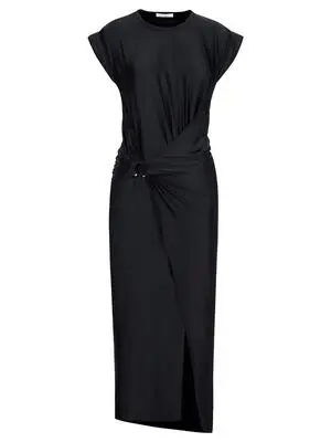 Rabanne Gathered Draped Midi Dress - Black