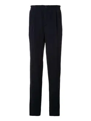 Giorgio Armani High-waisted Ribbed Trousers - Black