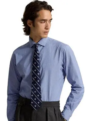 Ralph Lauren Classic Fit Checked Poplin Shirt - White Blue Multi