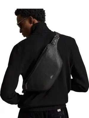 Ralph Lauren Polo Id Pebbled Leather Waistpack - Black