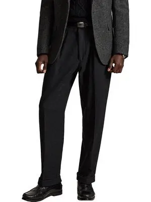 RALPH LAUREN Ralph Lauren Suffield Relaxed Fit Flannel Wool-Blend Pants