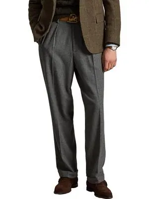 Ralph Lauren Suffield Relaxed Fit Flannel Wool-blend Pants - Medium Grey