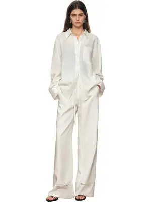 Fabrique Eva Openwork Relaxed Cotton Shirt - White