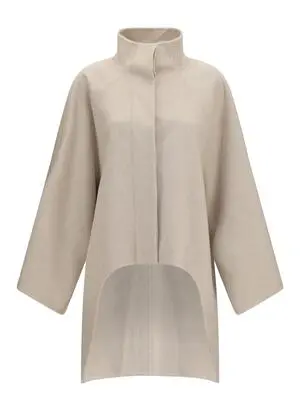 Alaïa Asymmetric Double Face Cashmere Coat - Beige