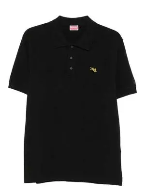 Kenzo Tiger-patch Polo Shirt - Black
