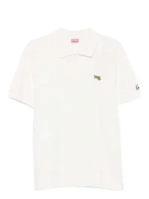 Kenzo Tiger-patch Polo Shirt - White