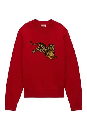 Kenzo Jumping Tiger Cotton-wool Blend Sweater - Red