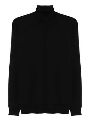 LARDINI Wool Turtleneck Sweater - Black