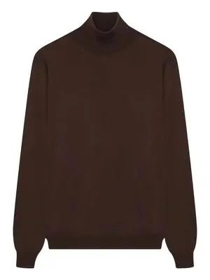LARDINI Wool Turtleneck Sweater - Brown