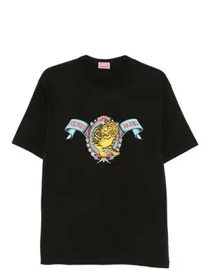 Kenzo Leaping Tiger Print T-shirt - Black