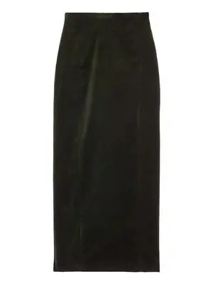 JIL SANDER High-waisted Velvet Maxi Skirt - Grey