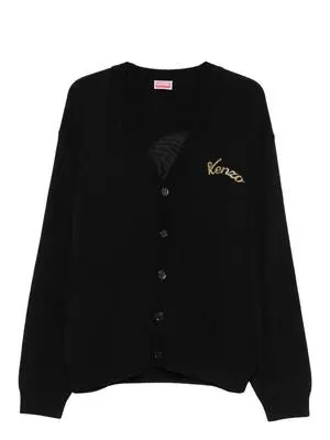 Kenzo Beaded Tiger-motif Cardigan - Black