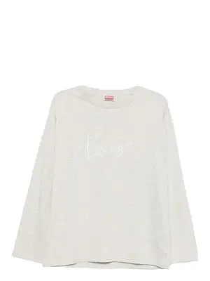 Kenzo Signature Logo Long Sleeve T-shirt - Grey