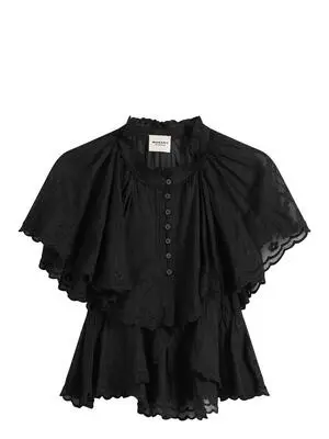 Isabel Marant Étoile Lorna Broderie Anglaise Blouse - Black