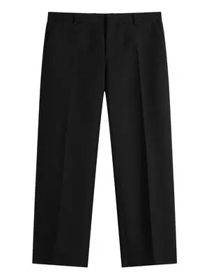 Balenciaga Wool Gabardine Tailored Slim Leg Trousers - Black